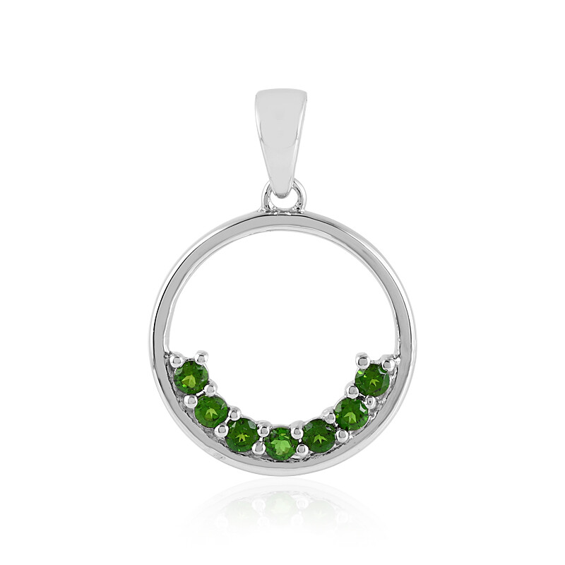 Russian Diopside Platinum Over Silver Pendant, 0.538ct