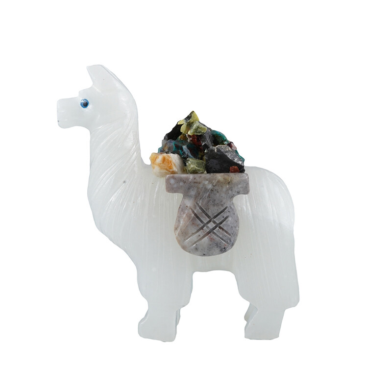 Peruvian Alabaster Calcite Lama Sculpture