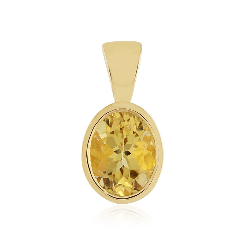Brazilian Golden Beryl Gold-Plated Silver Pendant, 1.37ct