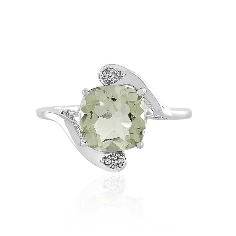 Green Amethyst Silver Ring, Brazil 3.582 ct