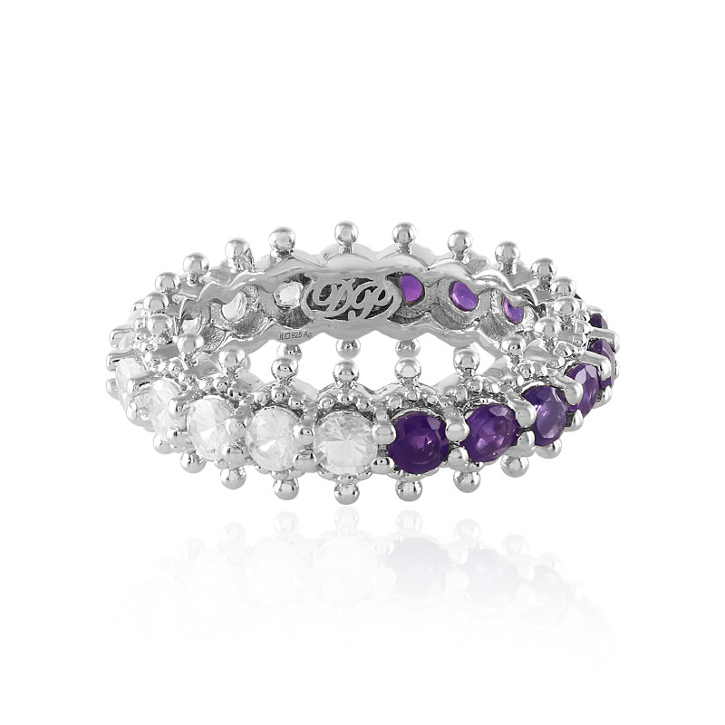Chic Amethyst & White Topaz Silver Ring, Dallas Prince Designs