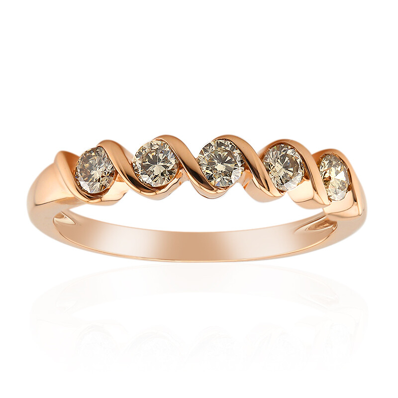 Chic SI1 Diamond 9K Gold Wave Ring, Australian 0.375ct