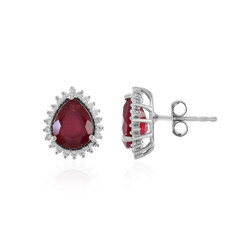 Madagascar Ruby Silver Earrings-5191YS | Juwelo