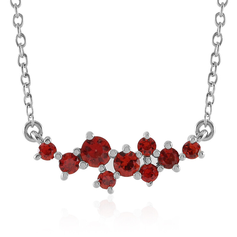 Chic Tanzanian Ruby Platinum Plated Silver Necklace, 0.59ct TW