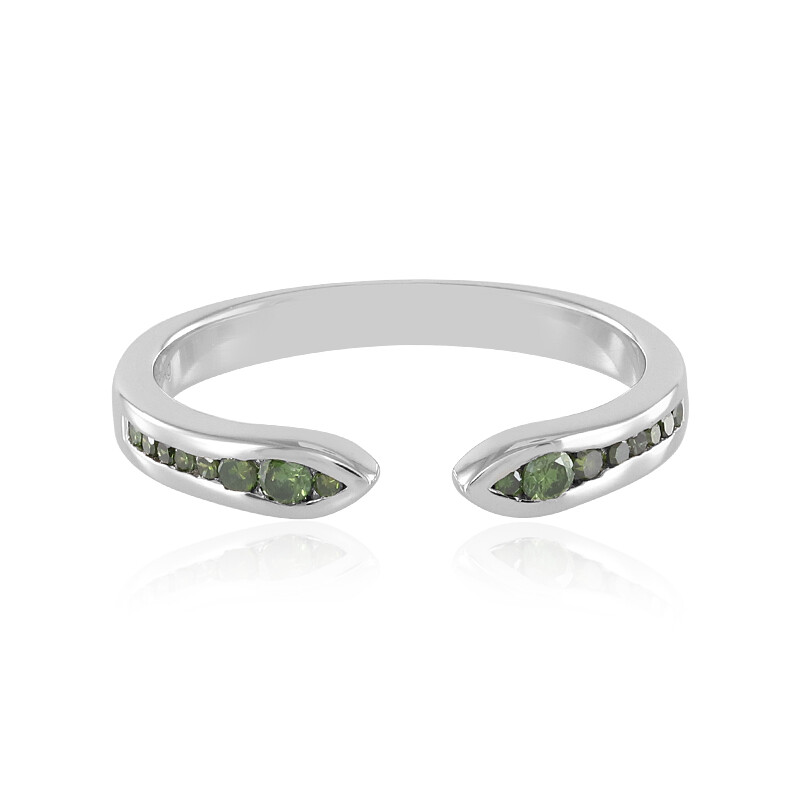 I3 Green Diamond Silver Ring-3766KU | Juwelo