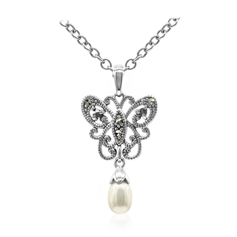 Fancy Freshwater Pearl 925 Silver Necklace, China