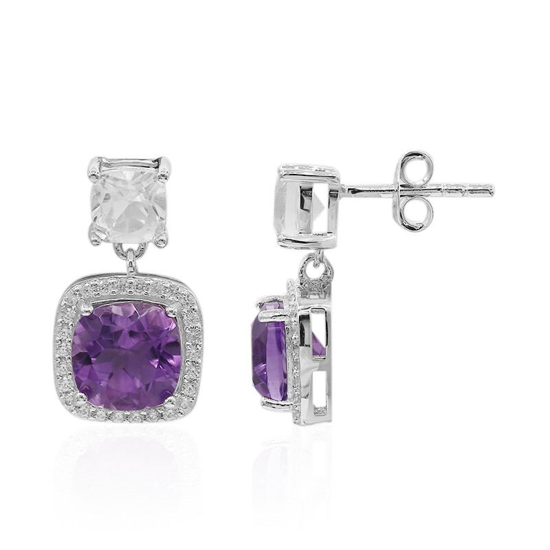 Amethyst Silver Earrings-1358TV | Juwelo