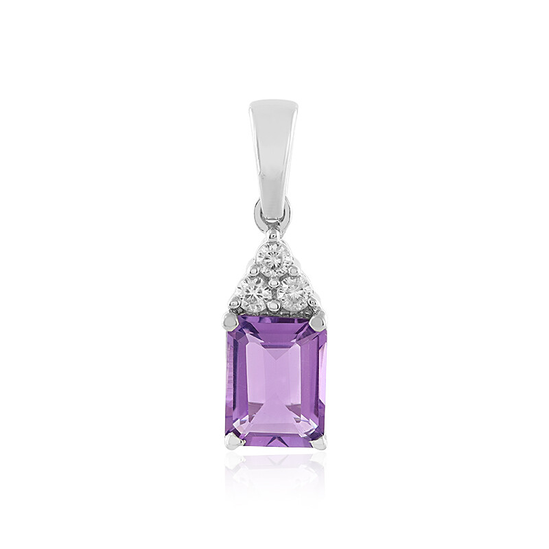Brazilian Azure Quartz & Zircon Silver Pendant, 2.16ct
