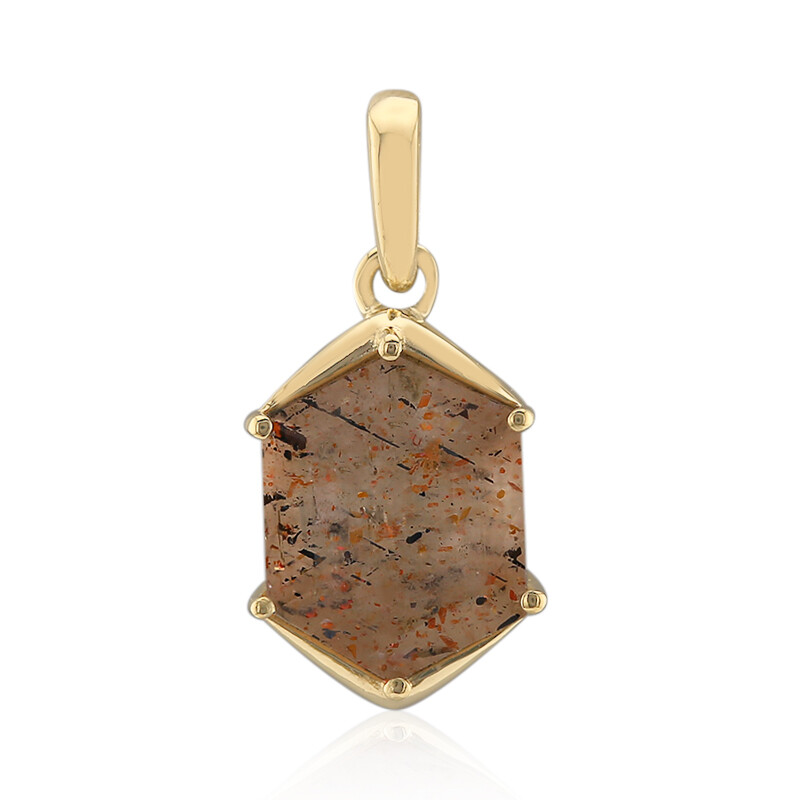 Chic Australian Sunstone 9K Gold Pendant, 1.156ct