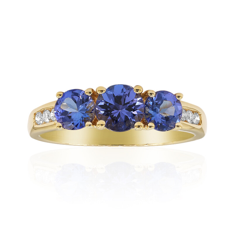 Sophisticated Tanzanite 10K Gold Ring Tanzanian 1.62ct