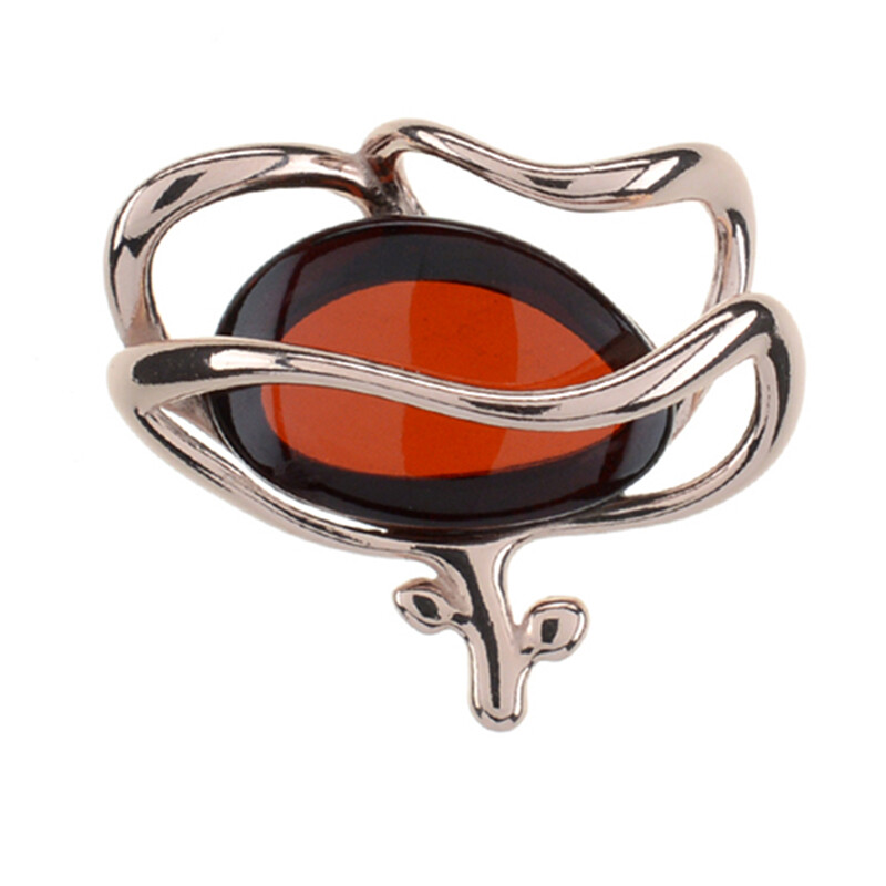 Polish Baltic Amber Rose-Gold Plated Pendant, 1.2ct