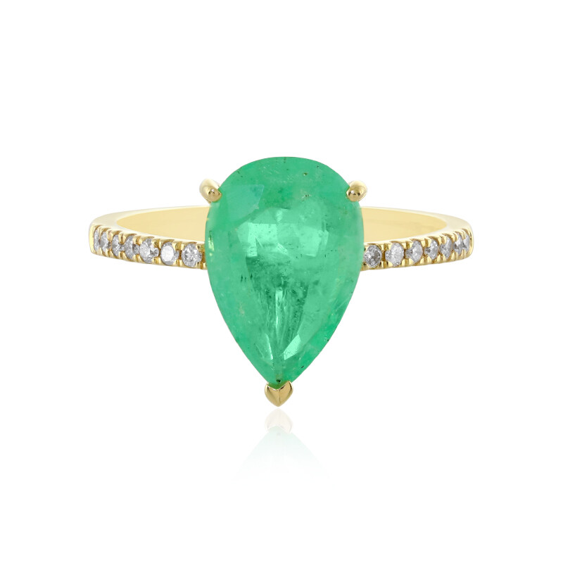 Ethiopian 2.15ct Emerald 18K Gold Ring, AMAYANI