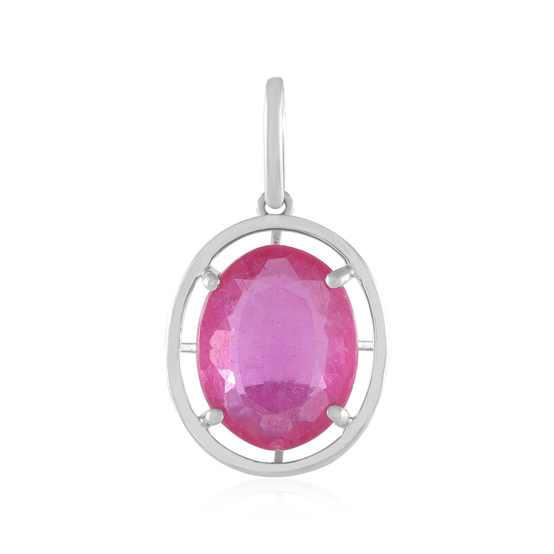 Pink Sapphire Platinum Pendant, Madagascar 3.15 ct