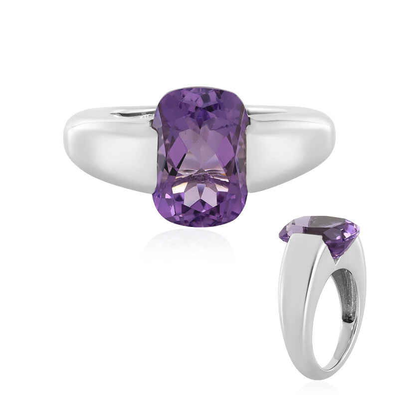 Brazilian Azure Quartz 925 Silver Ring, 6.41 ct