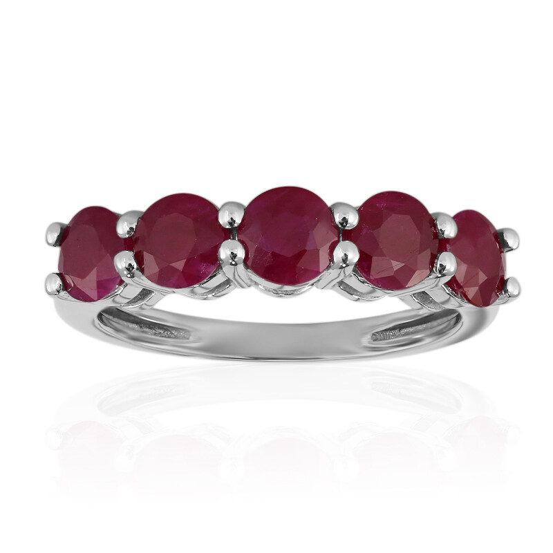 Kenyan Ruby 2.025ct Platinum-Plated Silver Ring