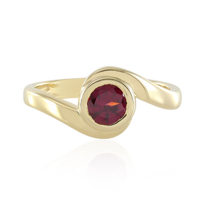 Indian Raspberry Rhodolite 0.54ct Gold Plated Silver Ring