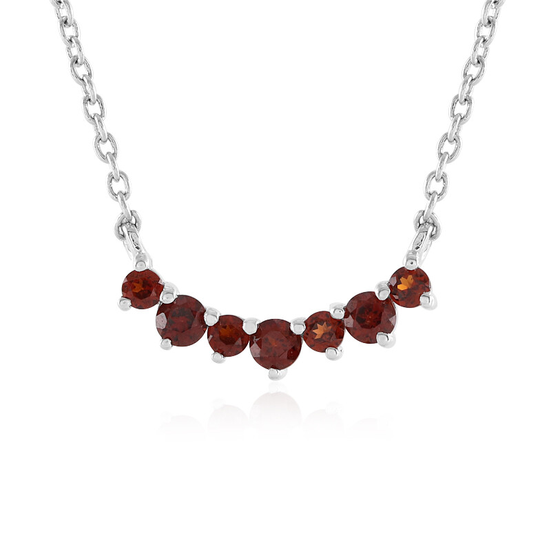 Indian Garnet Sterling Silver Necklace, 0.36ct