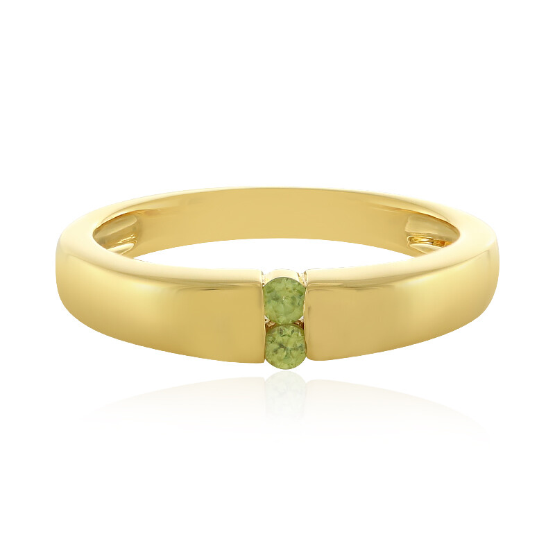 Brazilian Sphene Gold-plated Sterling Ring, 0.072ct